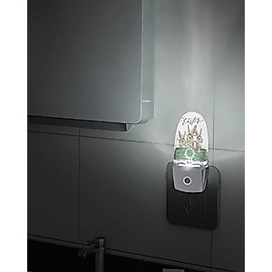 RisQiten Easter Bunny Night Light, LED Plug in Night Light, Green Truck Spring Eucalyptus Leaf Wreath Night Lights with Dusk to Dawn Sensor Decorative Kids/Adults Nightlight for Bedroom Bathroom