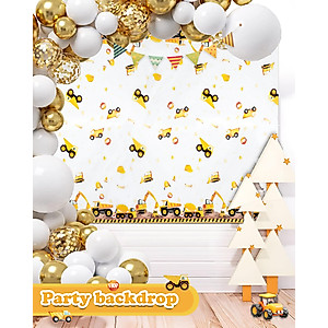 DYLZB 3PCS Truck Plastic Birthday Party Tablecloths,Construction Themed Table Cover for Kids Boy Parties Baby Showers Supplies, 54 x 108inch