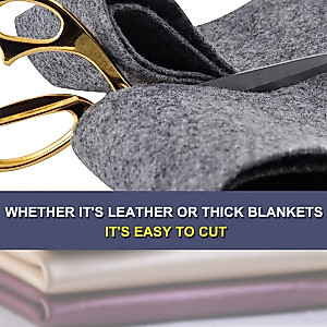 Ribbon Cutting Scissors Gold Scissors Stainless Steel 10.5" Big Scissors for Ribbon Cutting Ceremony Heavy Duty Fabric Tailor Scissors for Cardboard Cutting Sewing