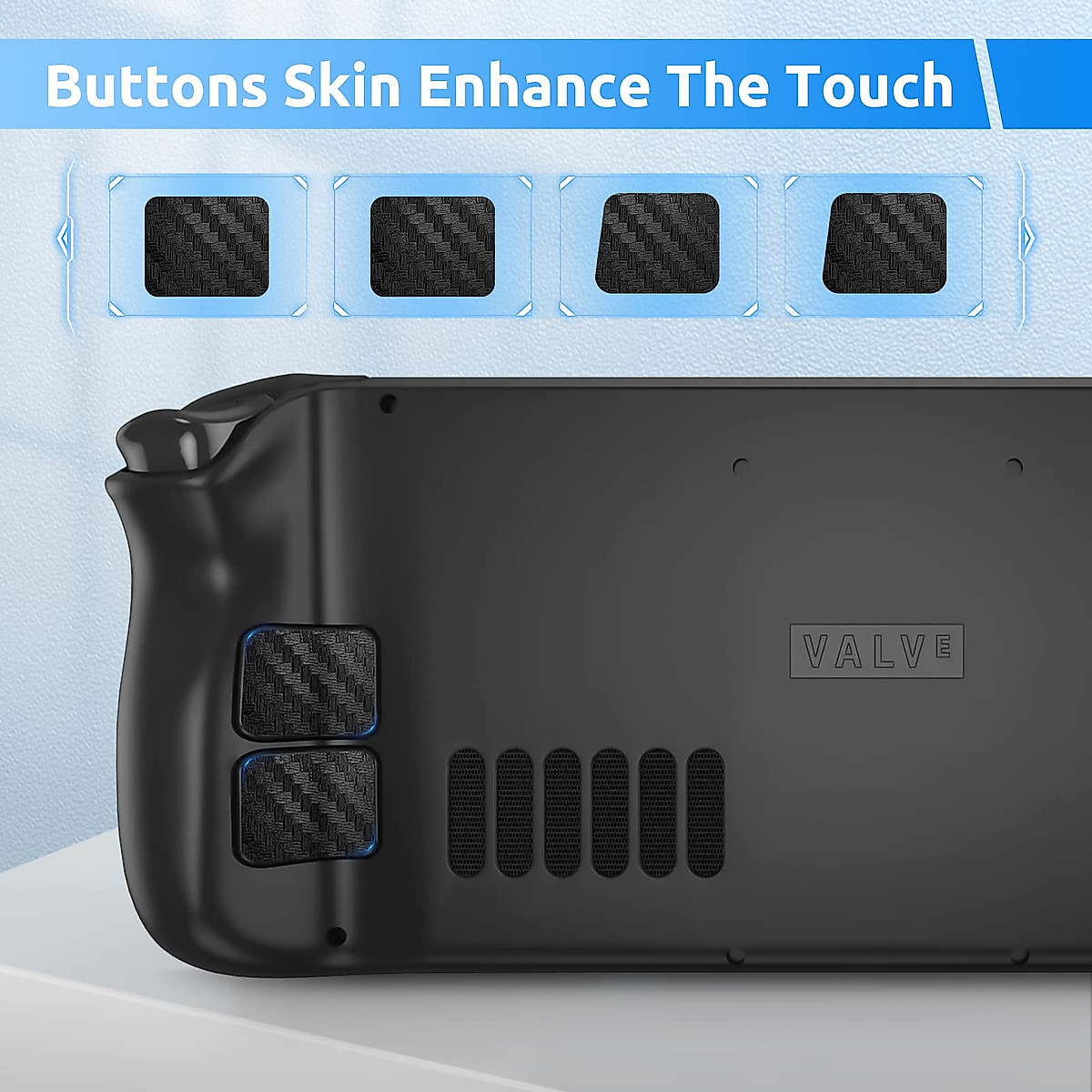 Protect Touch Skin for Steam Deck, SENQAO Steam Deck Accessories with Trackpads Skins, Auxilliary Buttons Skin - Cover Skin Add Special Style, Tactile Feedback, and Protect Steam Decks' Trackpads