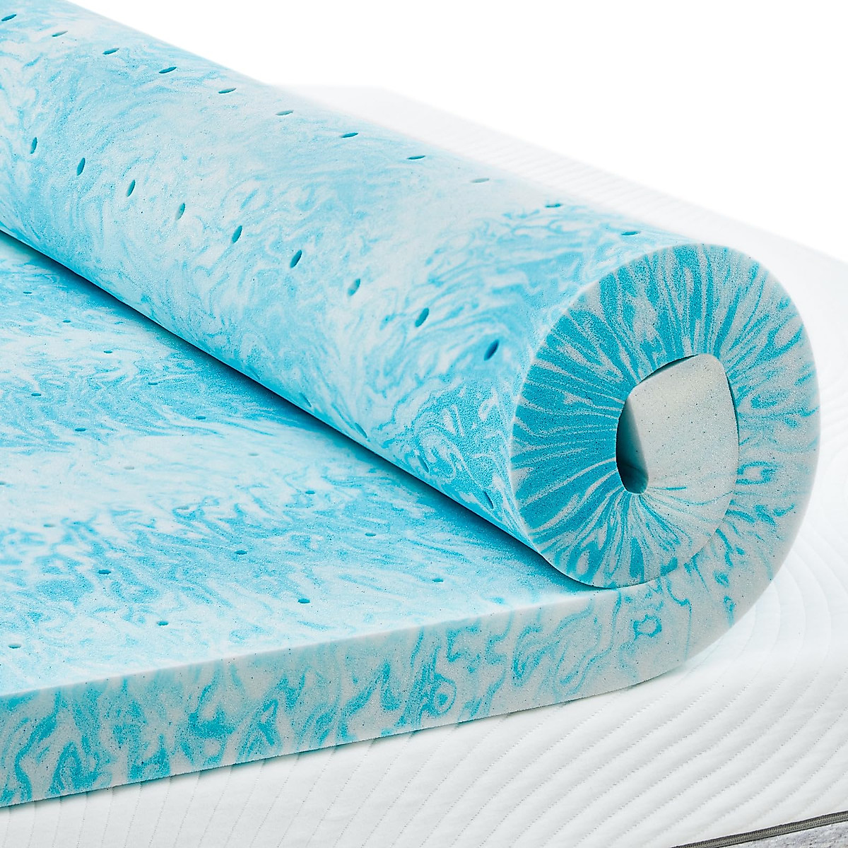 PERLECARE 3 Inch King Memory Foam Mattress Topper, Cooling Gel Infused Mattress Pad, Ventilated Bed Topper for Pressure Relief Back Pain, CertiPUR-US Certified