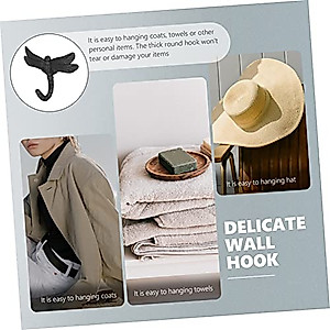 Cabilock 2 Sets Dragonfly Hook Metal Bag Hook Single Coat Hanger Decorative Wall Hangers Robe Towel Hook hat Rack Heavy Duty Clothes Hanger Dragonfly Hanger Wrought Iron Hanger Rack Cartoon
