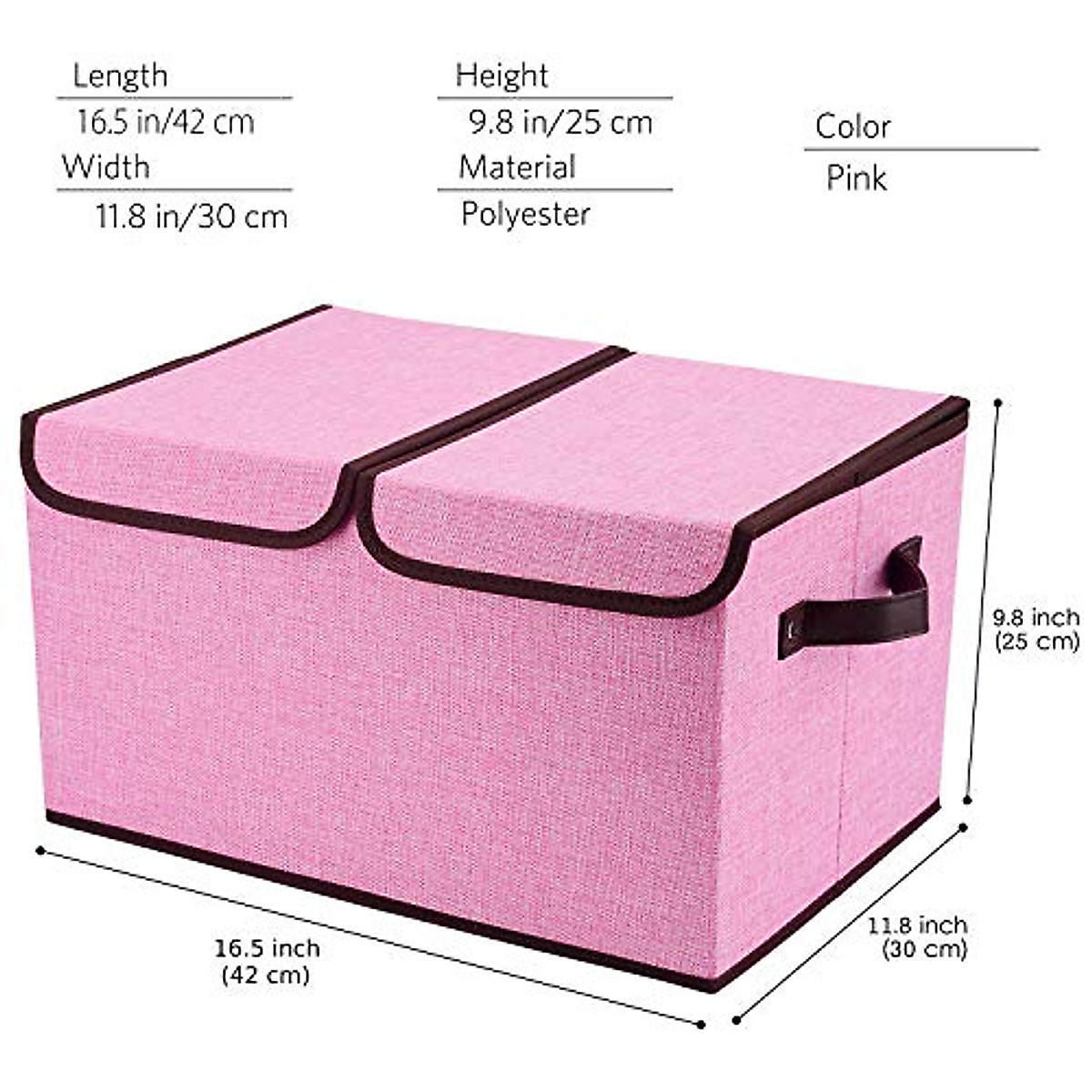 senbowe Larger Storage Cubes [4-Pack] Linen Fabric Foldable Collapsible Storage Cube Bin Organizer Basket with Lid, Handles, Removable Divider For Home, Nursery, Closet - (16.5 x 11.8 x 9.8”)