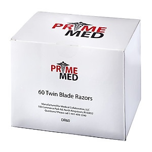 Deluxe Disposable Twin Blade Razors PrimeMed (60 Count)