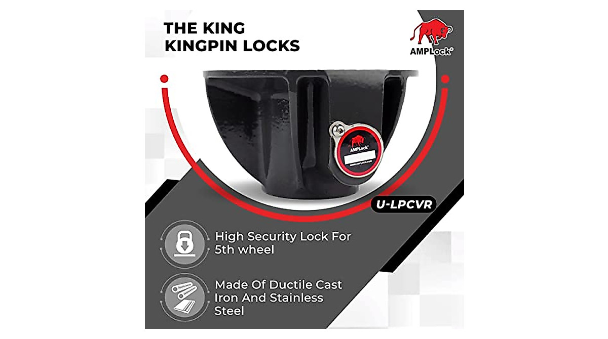 Heavy Duty 5th Wheel Lock for Travel Trailers | AMPLock U-LPCVR