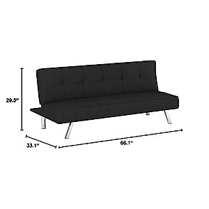 Serta Rane Convertible Sofa Bed, 66.1" W x 33.1" D x 29.5" H, Black