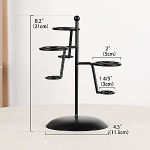 Black Iron Ice Cream Cone Holder Stand with Base 3 Holes to Display Snow Cones Sushi Hand Rolls Popcorn Candy French Fries Sweets Savory