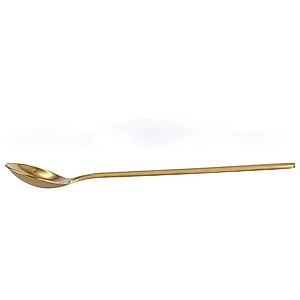 Spoons Silverware Dessert Spoons Round Shape Coffee Spoon Mini Teaspoons Sugar Dessert Spoon Ice Cream Soup Spoon Kitchen Spoon Set (Color : A, Size : 1 pcs)