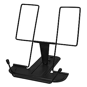 Metal Book Stand for Reading, Adjustable Book Holder Recipe Holder Potable Book Stand for Recipe Music Book Documents (Black)