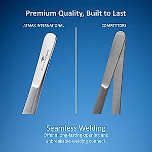 Atmax Kitchen Tweezer Tongs 12 Inches – Stainless Steel Food Cooking Tweezers Set – Anti Rust Long Culinary BBQ Tongs - Multi use Chef Tweezers Chopsticks for Cooking, Grilling, Plating or Barbecue