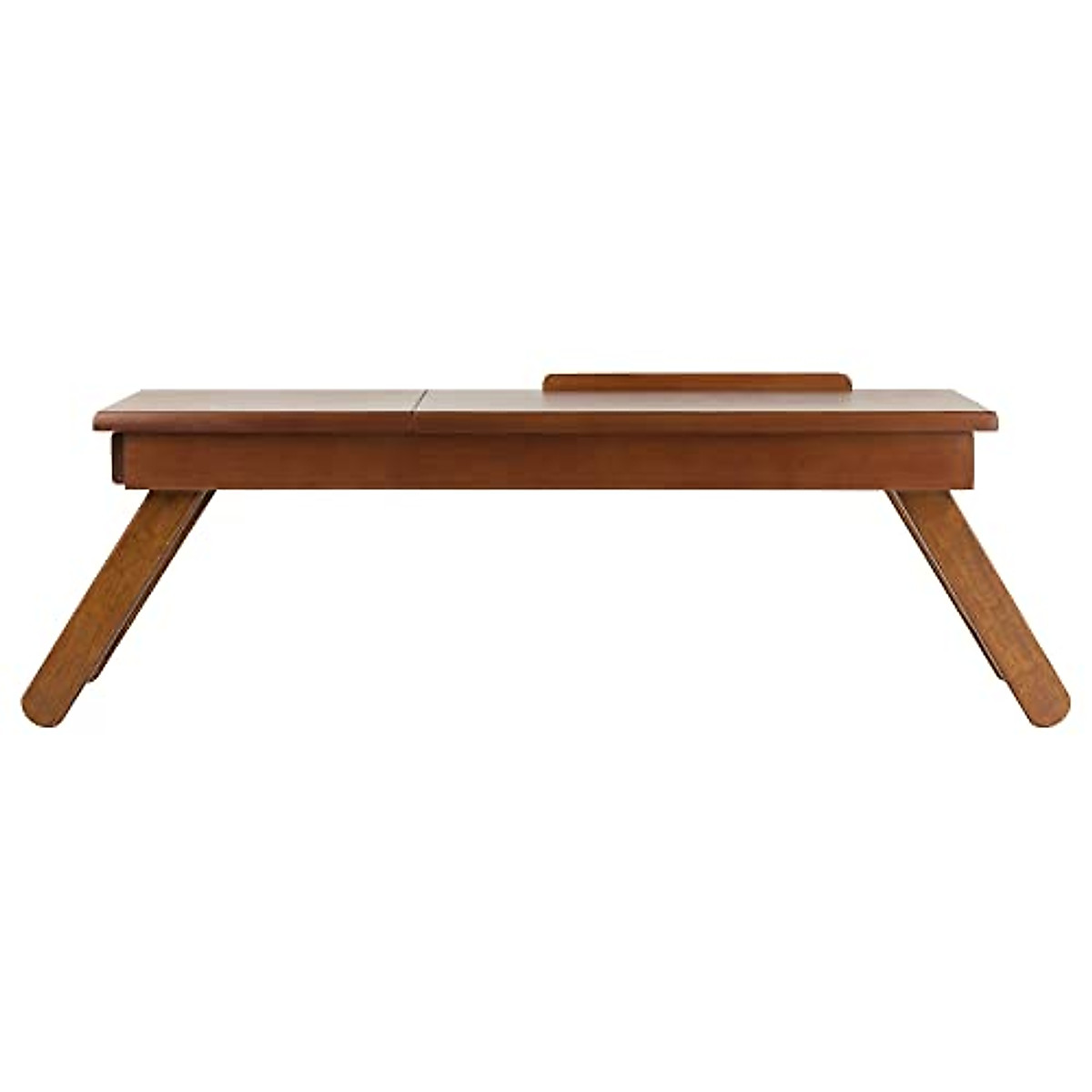 Winsome Anderson, Flip Top with Drawer, Foldable Legs Lap Desk, Teak, 25.37x13.78x8.06