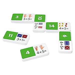 Junior Learning JL481 Addition Dominoes, Multi 7.8 H x 4.7 L x 1.5 W,White