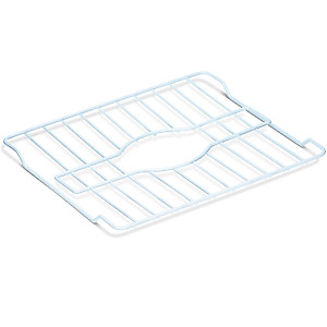 DecorRack Sink Protectors for Kitchen Sink, 12" x 10" Metal Dish Drying Rack for Sink, Sink Grate with Center Drain, Protects from Stains, Scratches, Dishwasher Safe, Standard Size (2 Pack)