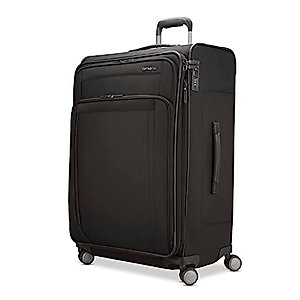 Samsonite Lineate DLX Softside Expandable Luggage with Spinner Wheels, Black, Large Checked