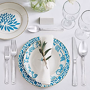 LIANYU 45 Pieces Heavy Duty Silverware Set with Serving Utensils, Fancy Stainless Steel Flatware Set for 8, Modern Cutlery Set Thick Eating Utensils for Wedding Entertaining, Dishwasher Safe