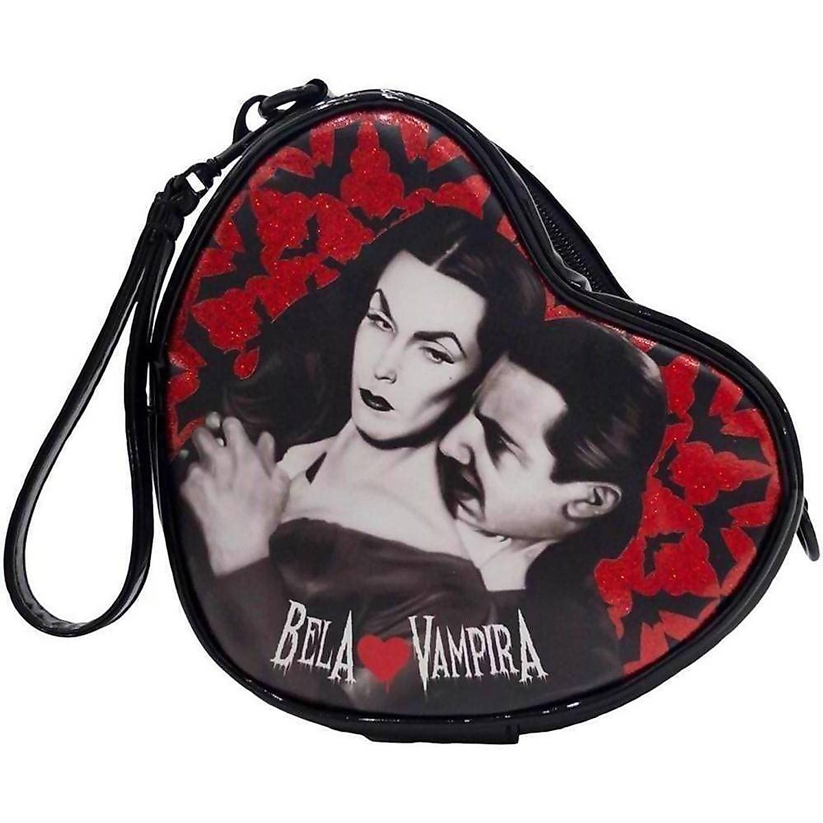Bela Loves Vampira Mini Heart Wristlet Purse Kreepsville 666 Horror Fashion Bag