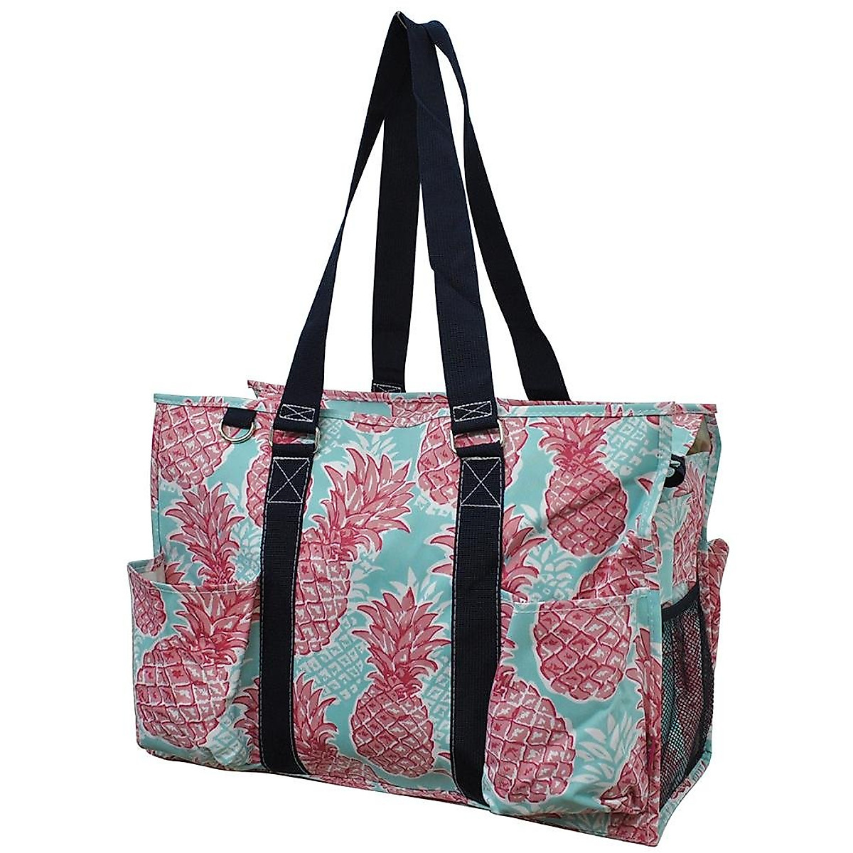NGIL All Purpose Organizer 18" Large Utility Tote Bag 2018 Spring Collection (Summer Pineapple Navy)