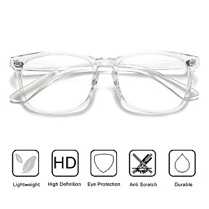 aisswzber Unisex Stylish Square Non-Prescription Eyeglasses Clear Lens Glasses