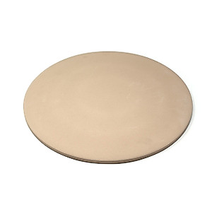 Homeworks Large Unglazed Ceramic Pizza Stone | Includes Metal Oven to Table Rack, Large 15 Inch Round Baking Stone, For Crispy Crust Pizza, Artisan Breads, Cookies and More
