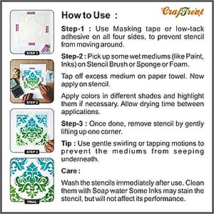 CrafTreat Reusable Sun ray Stencils for Painting on Wood, Canvas, Paper, Fabric, Floor, Wall and Tile - Sunrays - 6x6 Inches - Reusable DIY Art and Craft Stencils - Stencil Sun