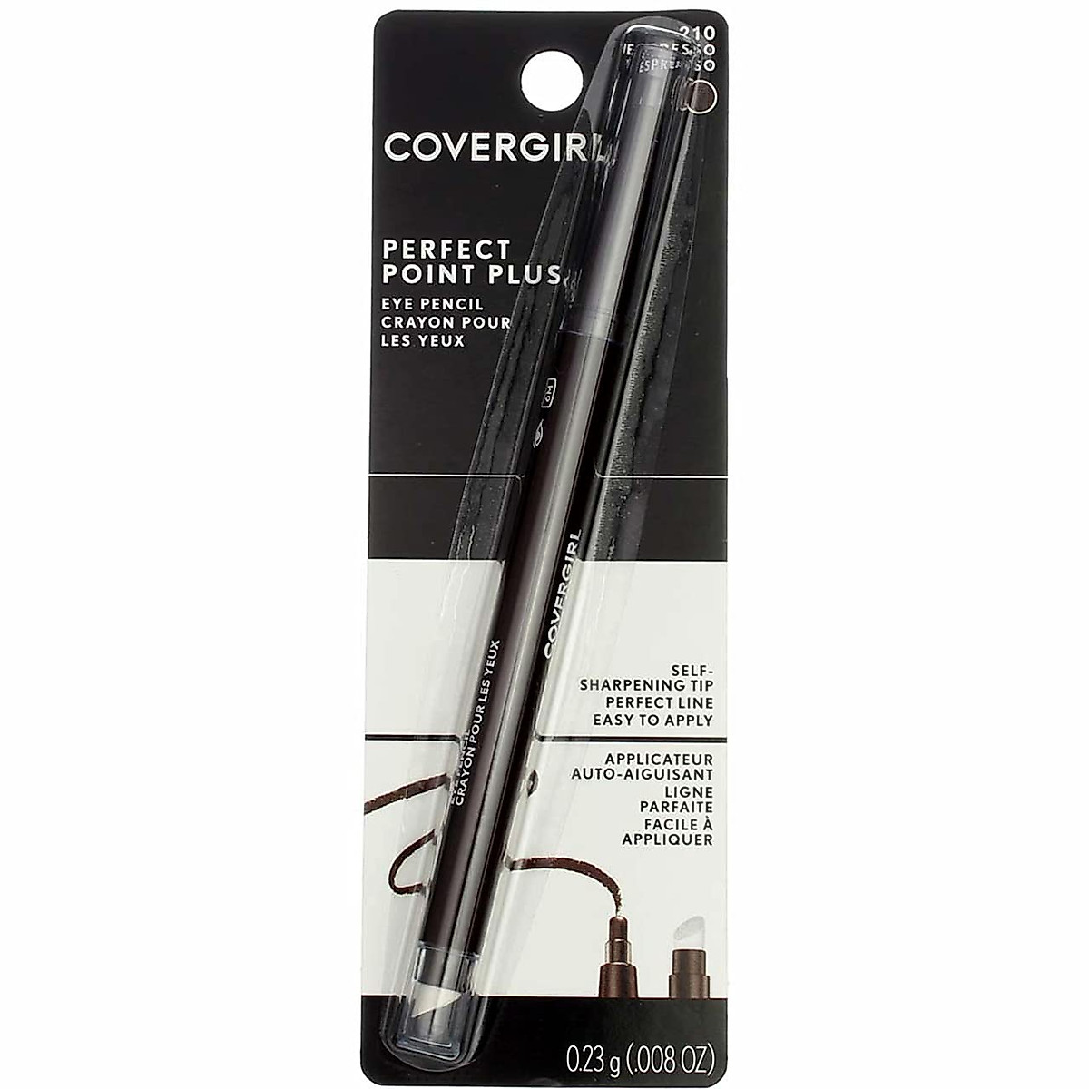 CoverGirl Perfect Point Plus Self Sharpening Eye Pencil, Espresso [210], 0.008 ounces (Pack of 3)