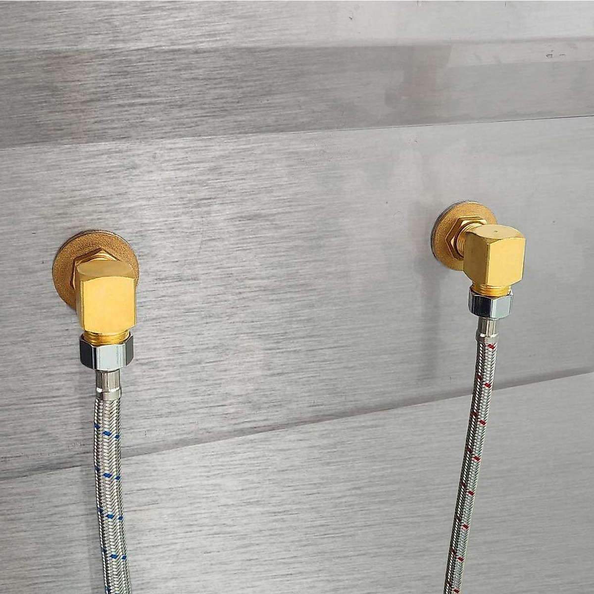 CWM Installation Kit for Wall Mount Commercial Faucet,90 Degree Elbow Backsplash Mount Set for Commercial Sink Faucet,Suitable for Stainless Steel Commercial Kitchen Prep & Utility Sink,1Pair