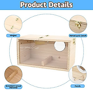 Parrot Breeding Box, Parakeet Nest, Wood Breeding Box for Parrot, Wooden Parrot Houses in Cages for Cockatoo, Parrots, Budgie Finch, Canaries