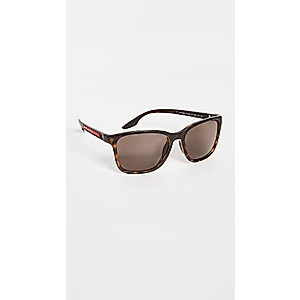 Prada Linea Rossa PS 02WS 58106H Havana Plastic Rectangle Sunglasses Brown Lens