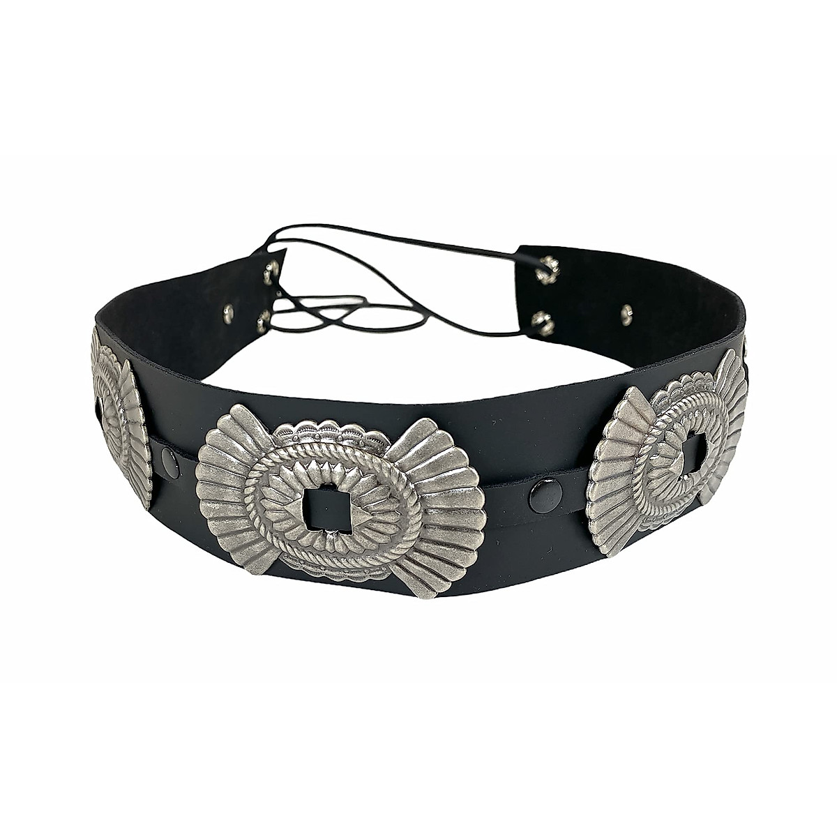 Funk Plus Silver Concho Hat Band for Cowboy Hats, Steampunk Tophats, Costume Rock Hat Slash Hat