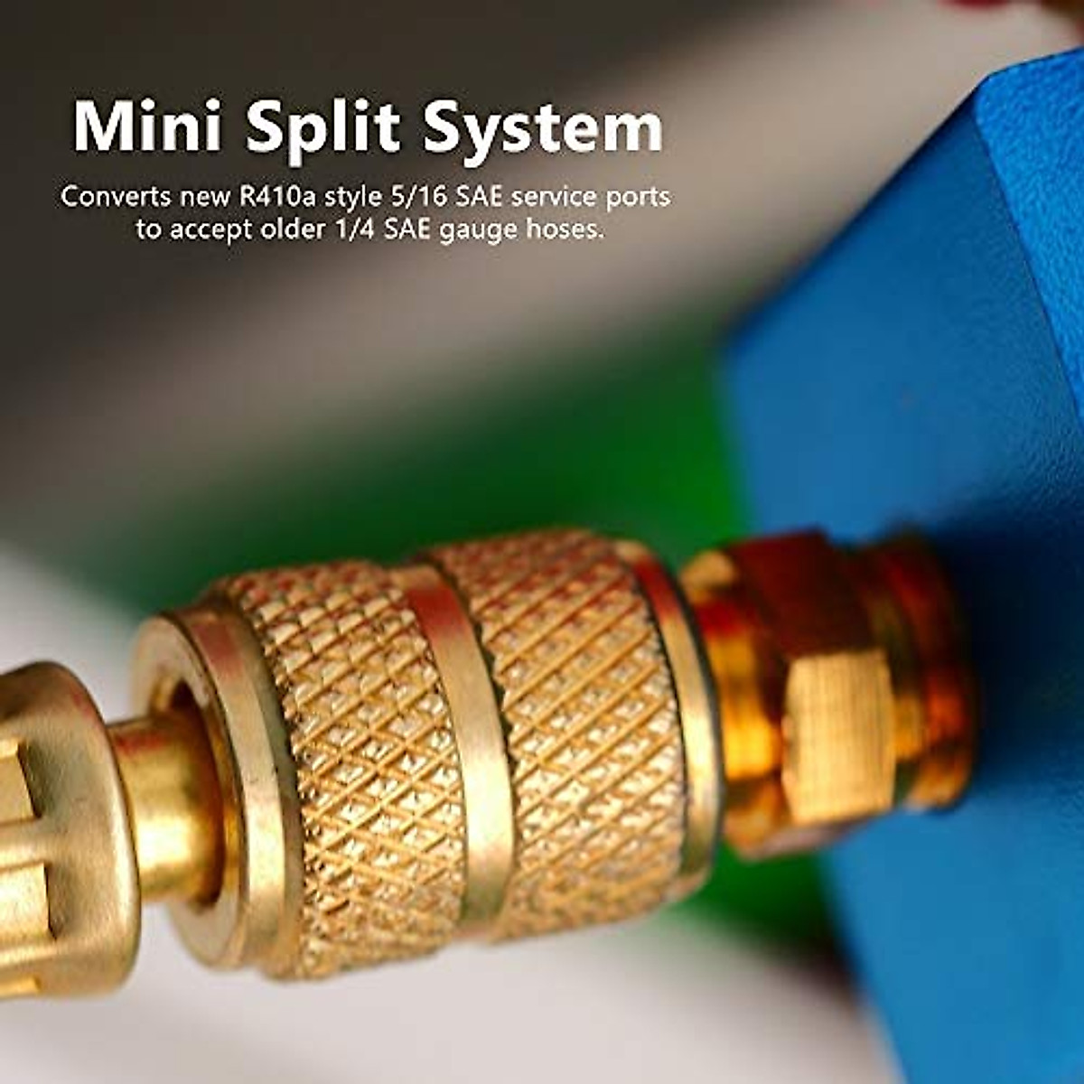 R410A Adapter 5/16 inches SAE Female to 1/4 inches SAE Male Flare for Air Conditioners HVAC, 2 Straight Adapter + 2 Angled Adapter