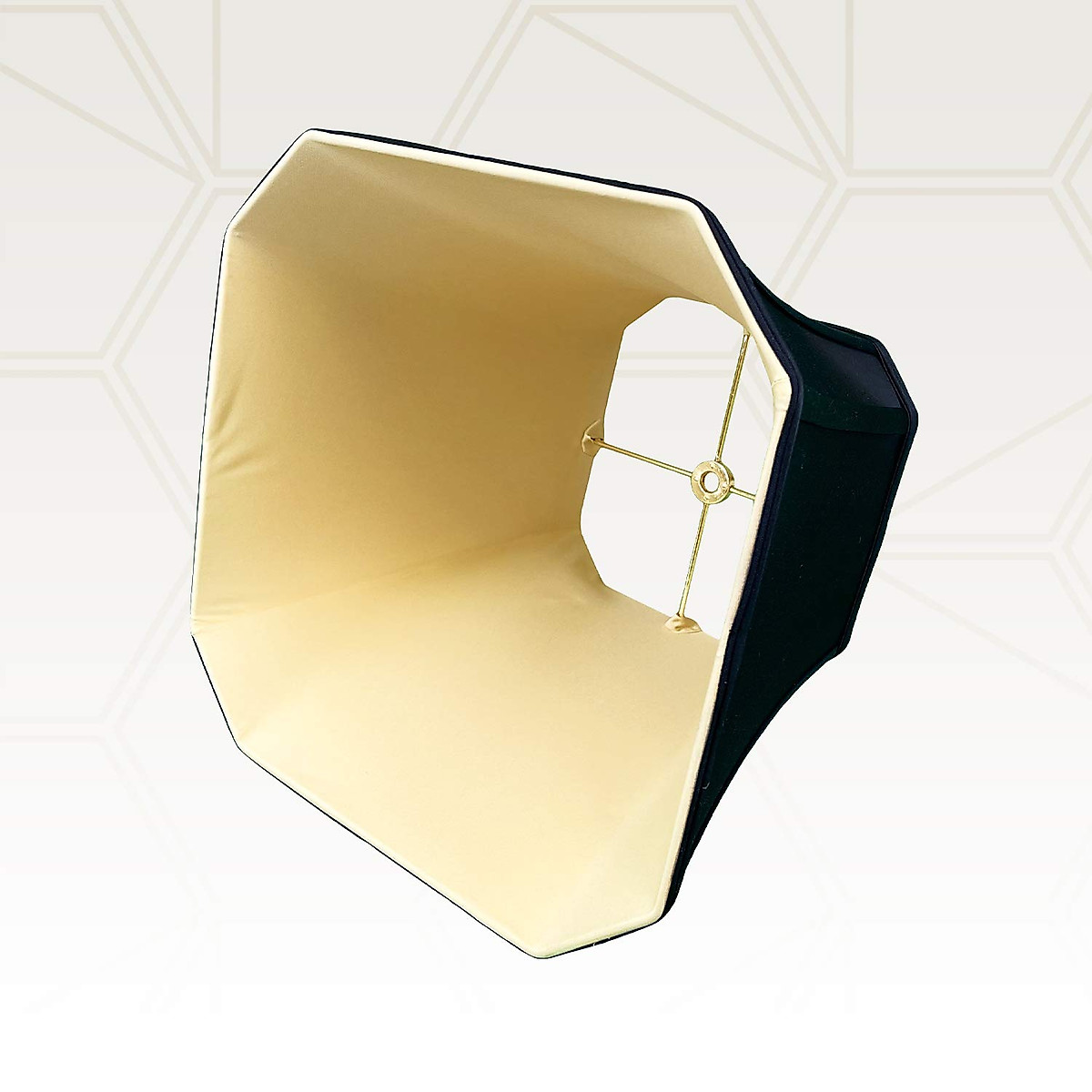 Royal Designs Square Cut Corner Bell Lamp Shade, Black, 7.5" x 12" x 10.25"