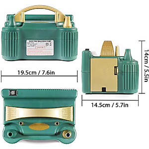 PartyWoo 110V 600W Electric Balloon Pump, Portable Balloon Inflator, Dual Nozzle Air Pump for Balloon Garland