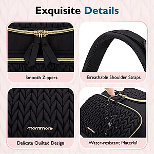 mommore Diaper Bag Small Diaper Backpack Stylish Baby Backpacks Travel Mini Maternity Bags with Insulated Pockets, Changing Pad, Stroller Straps