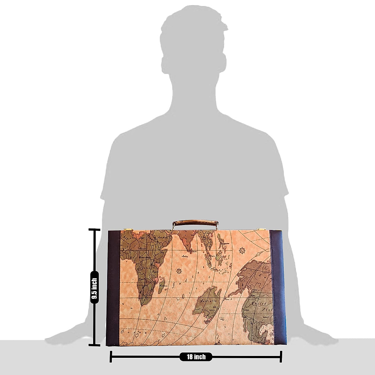 Yglis 18" Large Backgammon Sets for Adults - Premium Faux Leather Case, Quality Felt Interior, Covered Hinges, Strategy & Instruction Guide