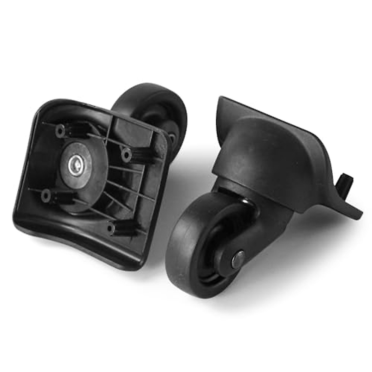 2-Pcs Luggage Wheel Replacement, Suitcase Spinner Black Sturdy Mute Wheels Kit for DIY Repair, Spinner Casters Plastic 360 Degree Rotation