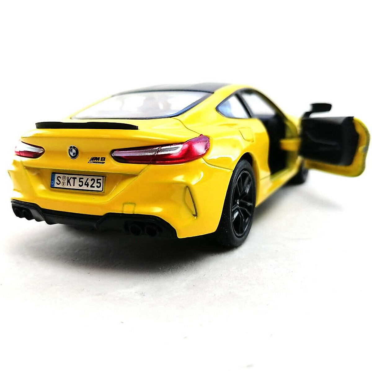 KiNSMART BMW M8 Competition Coupe Yellow 5" 1:36 Scale Die Cast Metal Model Toy Car w/Pullback Action