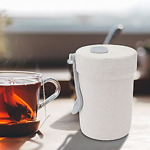 Cabilock Portable Soup Cup Meal Mug Reusable Lunch Container Microwave Warming Bento Cereal Cup Sealed Water Mug with Cover for Outdoor Camping Travel Kids