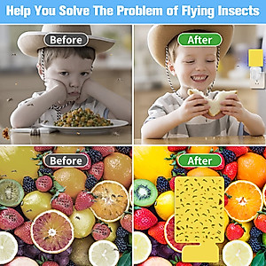 Flying Insect Trap Refill Kit, Indoor Plug-in Fly Trap Refill Yellow Sticky Glue Cards, Strong Adhesion Non-Toxic Easy to Use Sticky Trap Refill Kit for Flies, Gnats, Moths and Other Insects - 24 PCS