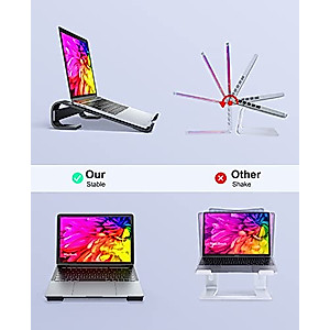 Soqool Laptop Stand for Desk, MacBook Stand Sturdy Laptop Riser, Ventilated Ergonomic Aluminum Laptop Holder Compatible with 12 13 15.6 17 Inch MacBook Pro Air/HP/Dell, Work Cooling Computer Stand