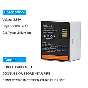 HSX 2-Pack 4800mAh Rechargeable Battery Compatible with Arlo Ultra, Ultra 2, Arlo Pro 3 and Pro 4 Cameras[3.85V/18.48Wh/4800mAh]