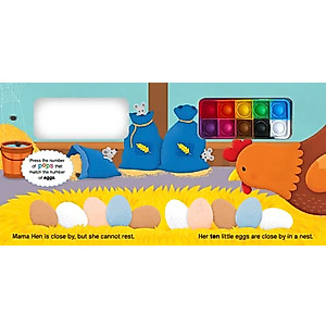 Farm Counting Adventure - Children's Touch and Pop Board Book with Fidget Pop Toy