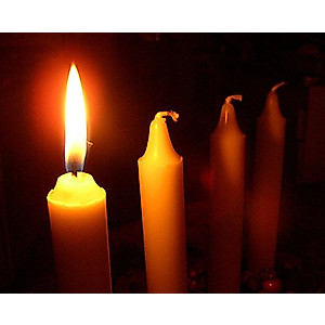 BCandle 100% Pure Beeswax Candles (Set of 6) 8-Hour Organic Hand Made - 8 Inches Tall, 3/4 Inch Diameter; Tapers