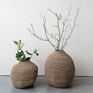 Creative Co-Op Decorative Handwoven Rattan Basket, Natural