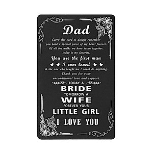 Richesele Father of the Bride Gifts - Dad Wedding Gift from Bride Daughter - Engraved Wallet Card for Dad from Bride - Bridal Shower Gifts to Dad