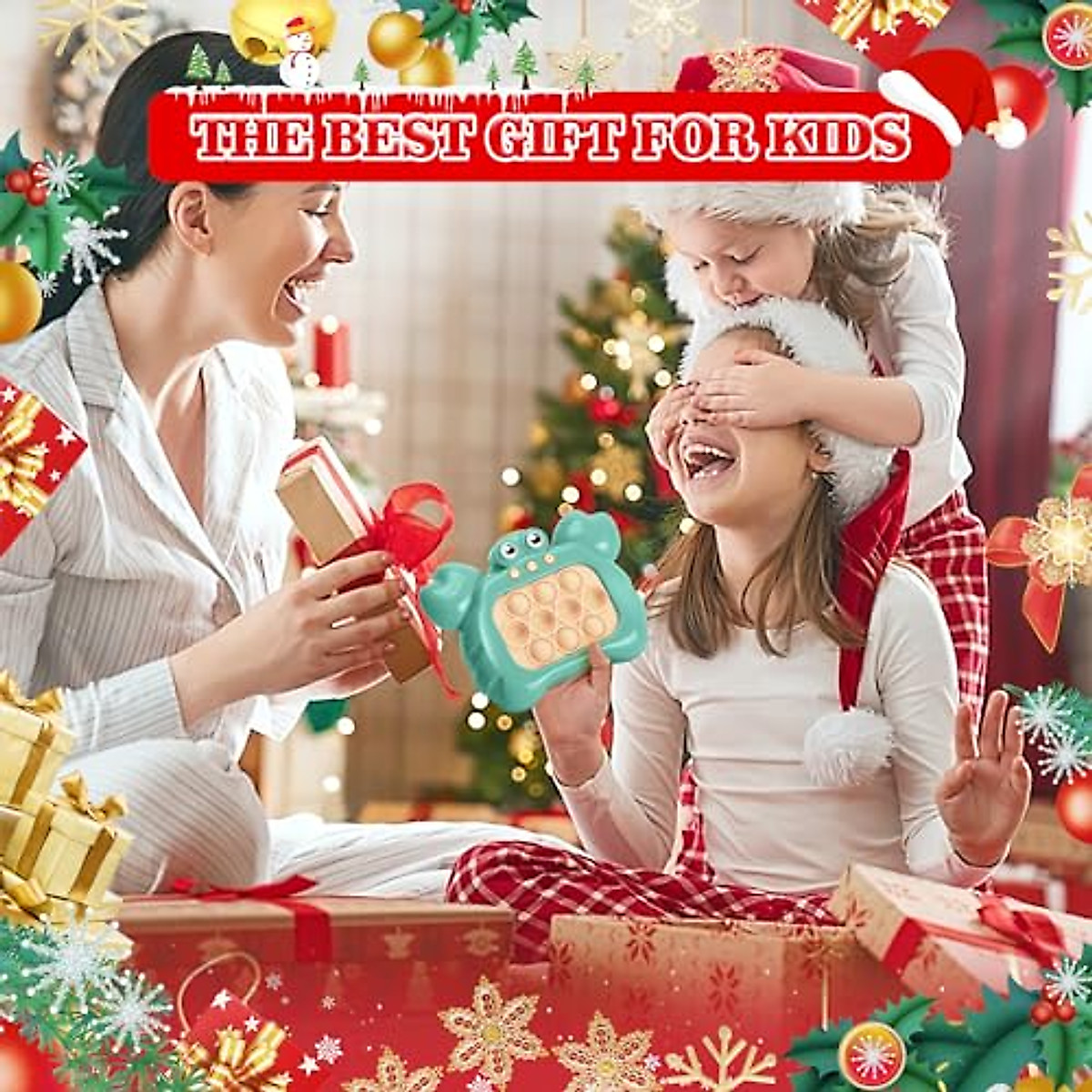 Quick Push Game Pop Game It Fidget Toys Light up Pattern Popping Game Puzzle Game Machine Anti-Anxiety Autism Sensory Toy for Children Adults