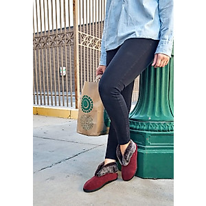 Acorn Women’s Chinchilla Bootie Slipper, Plush Faux Fur with a Multi-Layer Memory Foam Footbed And A Rubber Sole.