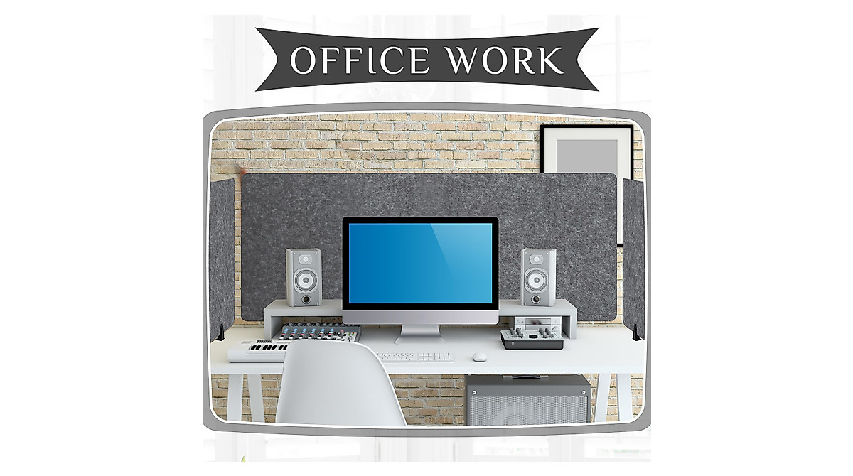 Jetec Clamp on Desk Divider for Office Acoustic Desk Privacy Panel ...