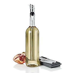 AdHoc Icepour Wine Chiller and Pourer - White Wine Chiller with Built-In Wine Aerator - Wine Pourer with Stainless Steel Ice Rods - Hand Wash - Stainless Steel, 7.5"