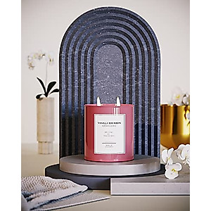 RAKLE Candles for Home Scented – Vanilla Bourbon Scented Candle 16.9 oz – Premium Soy Wax Blend Candle Jar with Lid for Home, Meditation, Aromatherapy – Delightful Long Lasting Scents