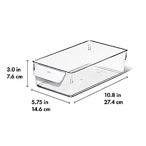 OXO Good Grips Fridge Organization Bin 5 in x 10 in - for Berry Bins, Yogurt Cups and More